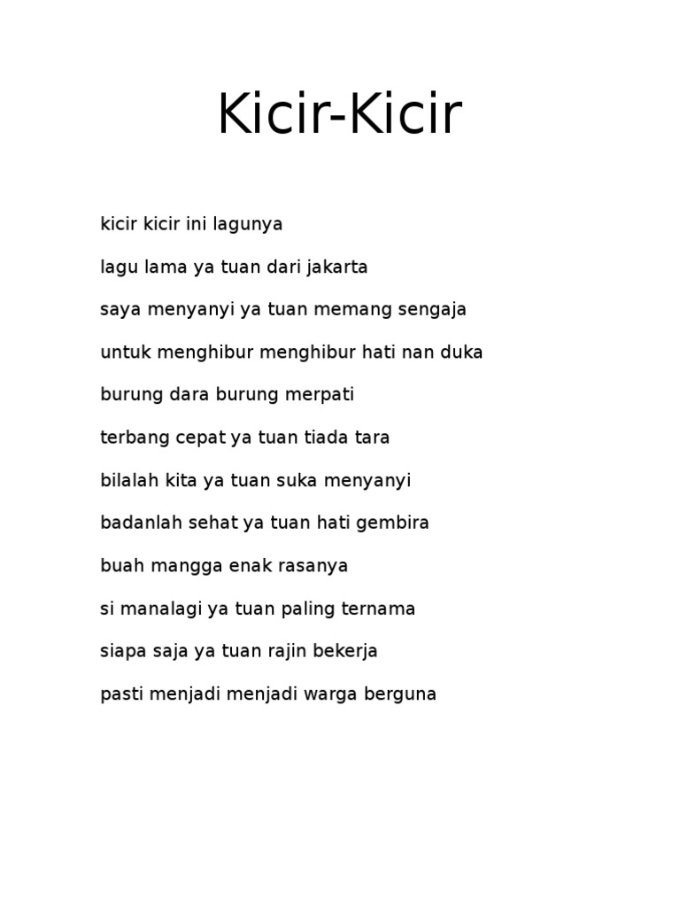 Kicir-Kicir Lirik | PDF