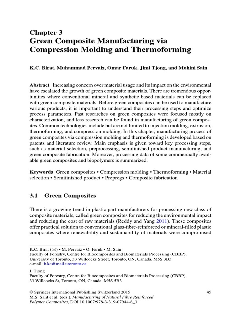 Green Composite Manufacturing | PDF | Composite Material | Fibers