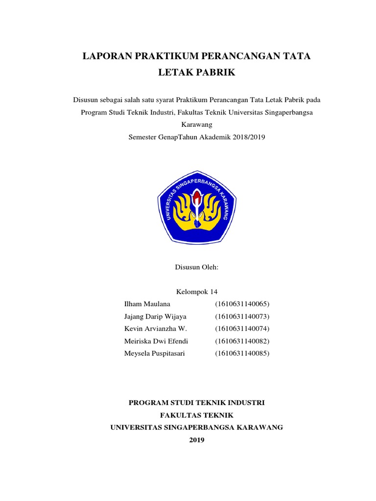 Laporan Praktikum Perancangan Tata Letak Pabrik | PDF