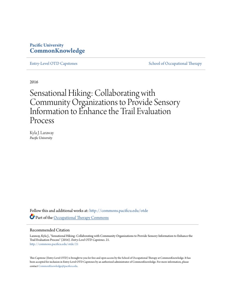 Hiking Behavior | PDF | Occupational Therapy | Perception