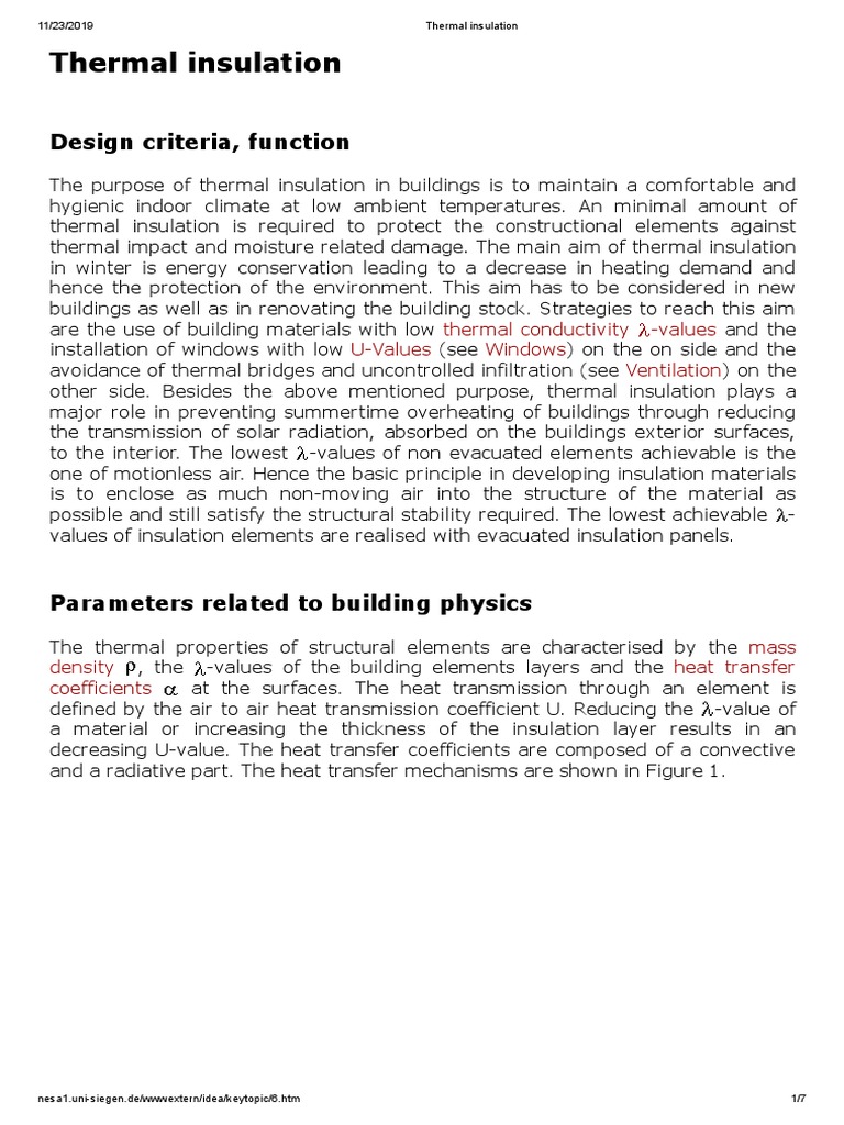 Thermal Insulation: Design Criteria, Function | Download Free PDF ...