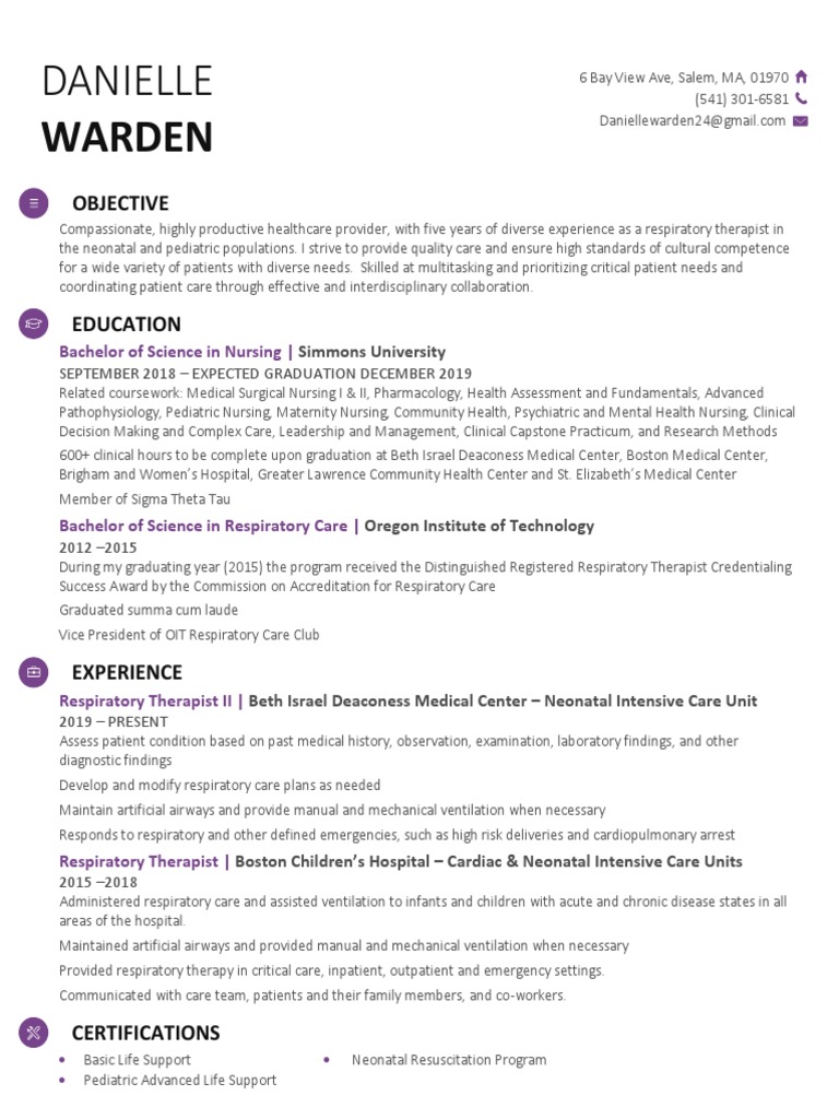 Warden Resume 2019november | PDF | Health Care | Neonatal Intensive ...