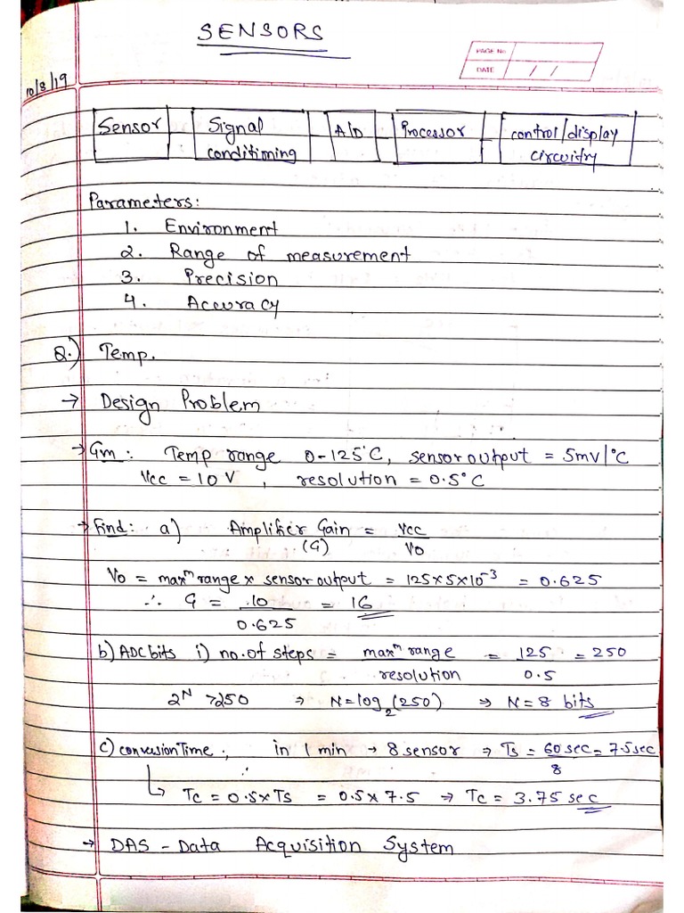 Sensor and Transducers Basic Numericals | PDF