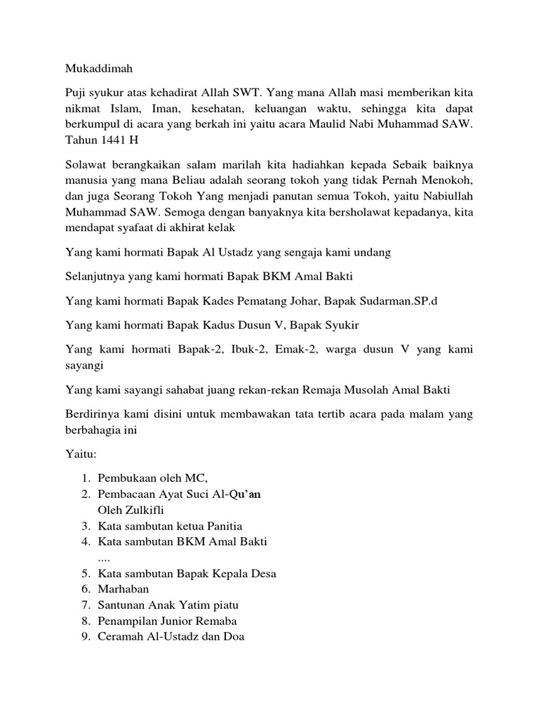 Teks Protokol Maukid | PDF