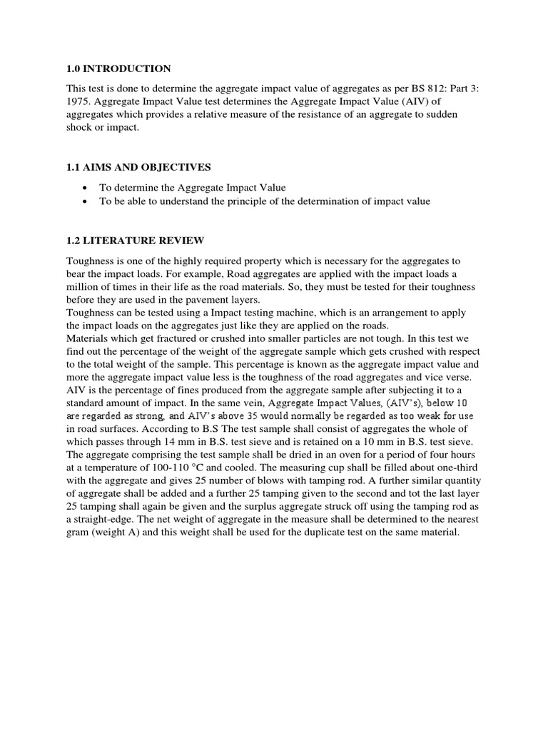 AIV Lab Report | PDF | Construction Aggregate | Road