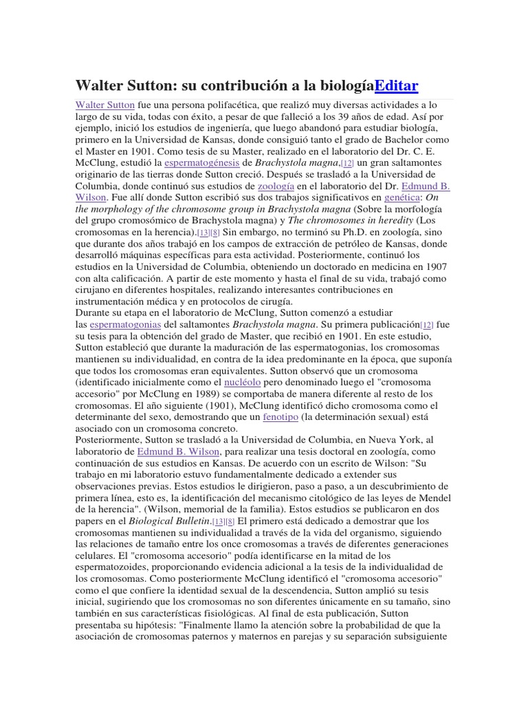 Walter Sutton | Ciencias de la vida | Ciencia y matemática