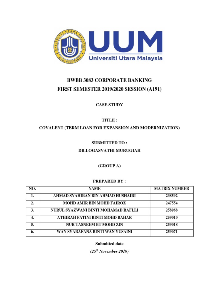 BWBB 3083 Corporate Banking (Terms Loan) | PDF | Working Capital | Leverage (Finance)