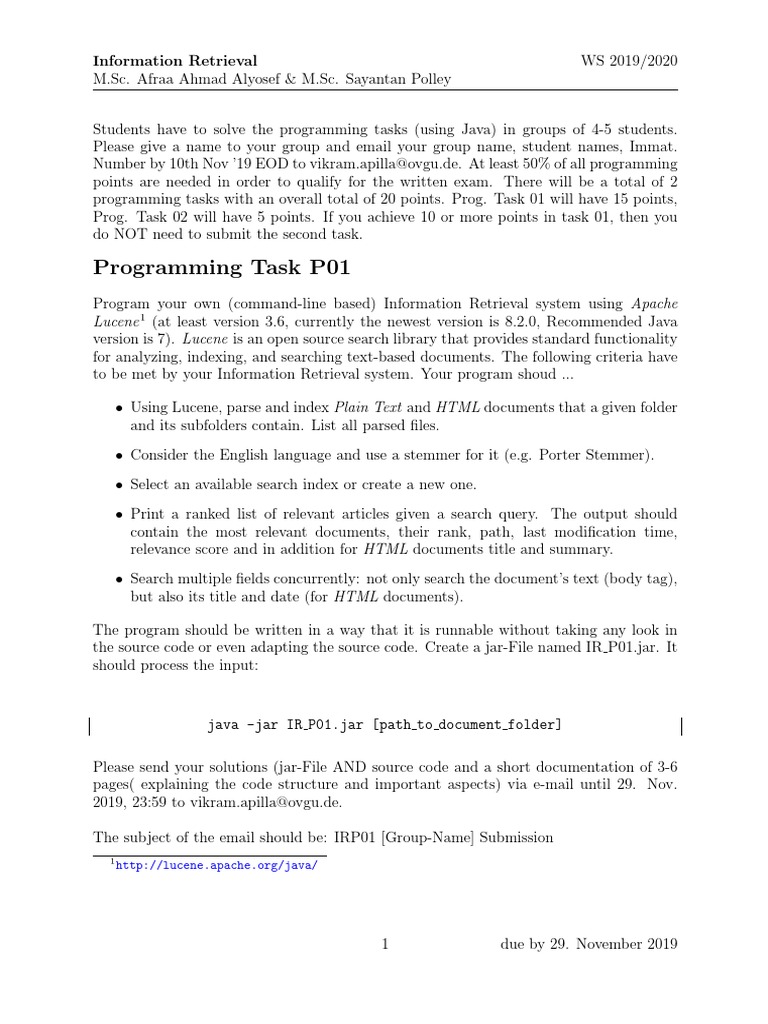 P01 PDF | PDF | Search Engine Indexing | Information Retrieval