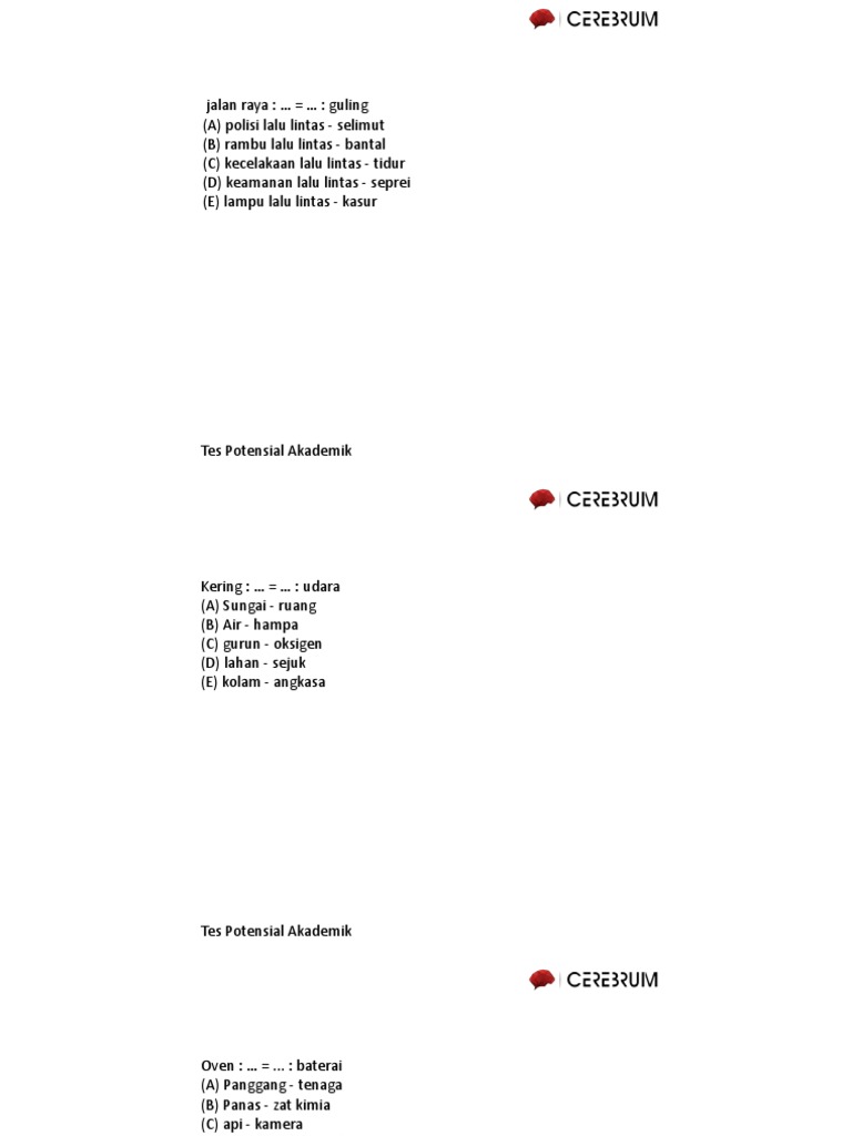 Latihan Soal Tpa Utbk | PDF
