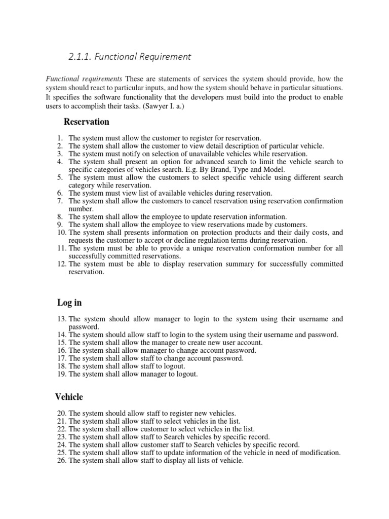 2.1.1. Functional Requirement: Reservation | PDF | User (Computing) | Password