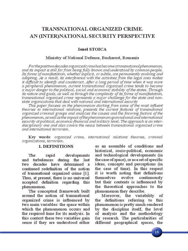 02 Stoica Vol7 Issue2 | PDF | Organized Crime | Transnational Organized Crime