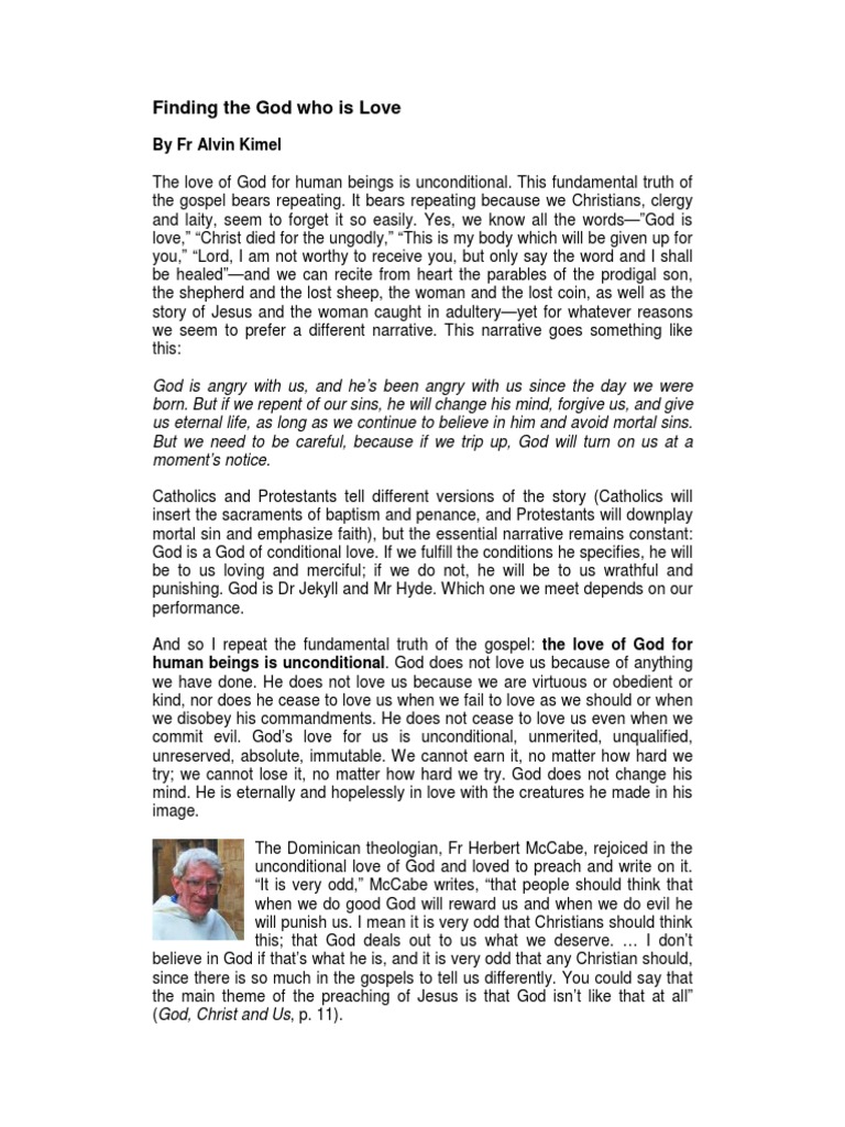 Finding The God Who Is Love: by FR Alvin Kimel | PDF | Forgiveness | God