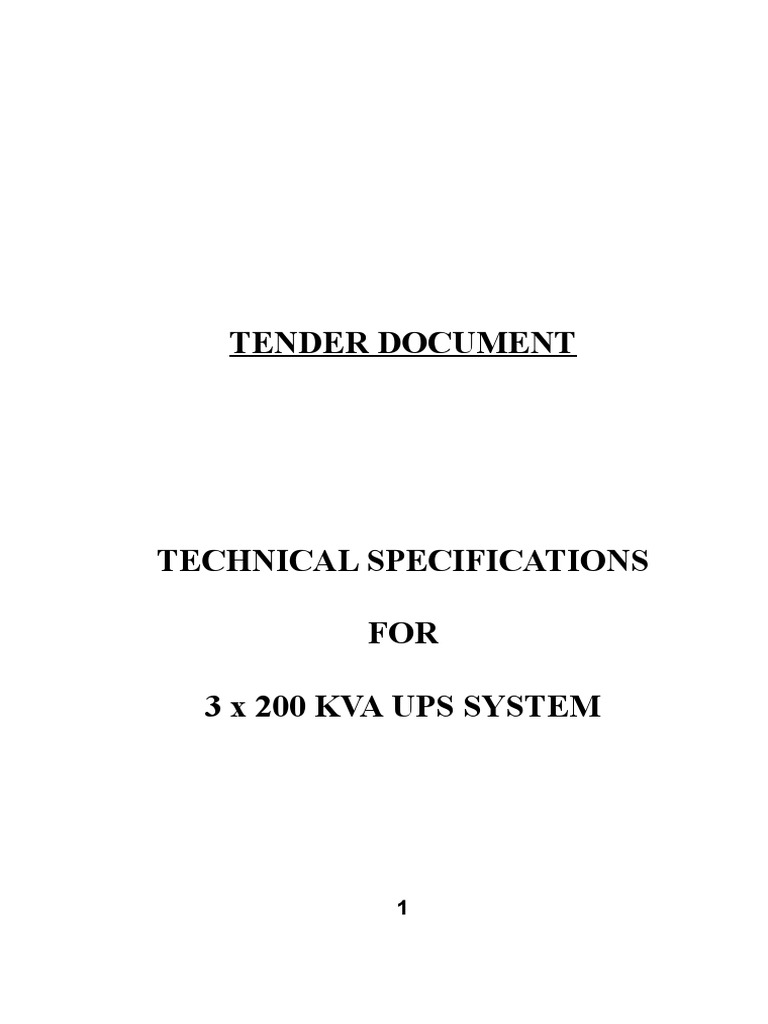 Technical Specifications for the Supply, Installation, Testing and ...