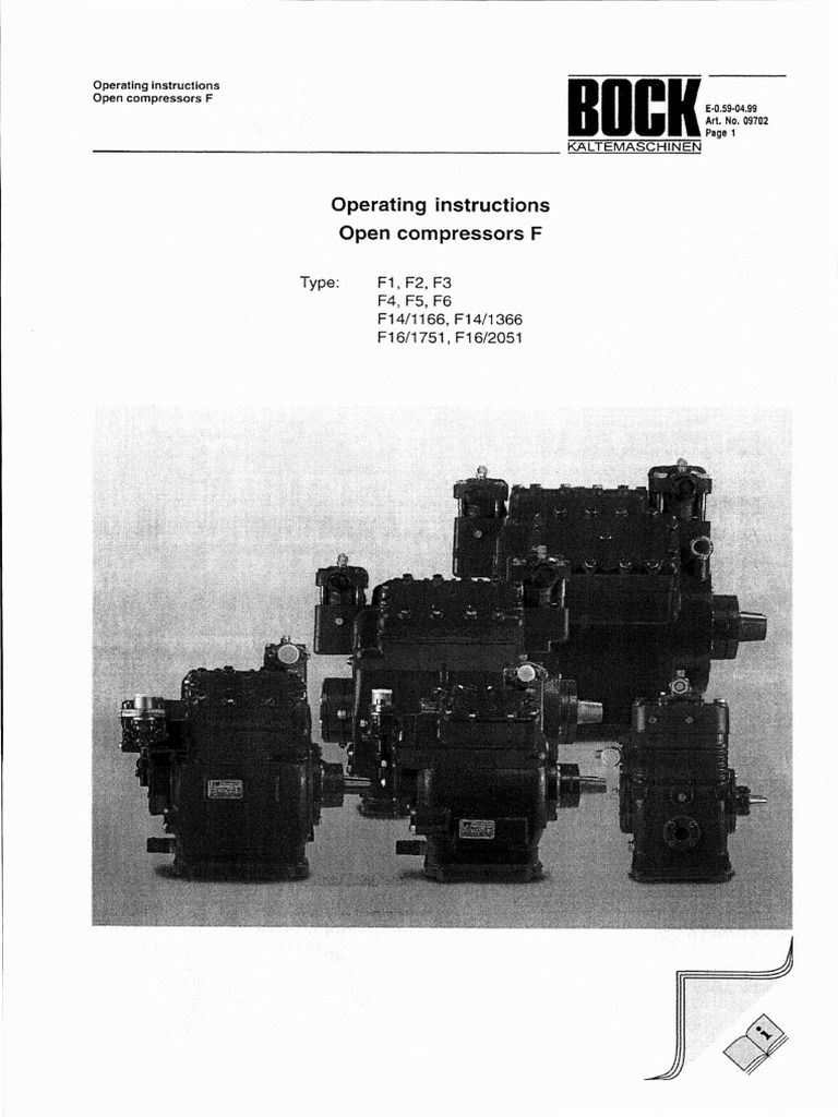 Bock Open Compressors Type F | PDF | Belt (Mechanical) | Coolant