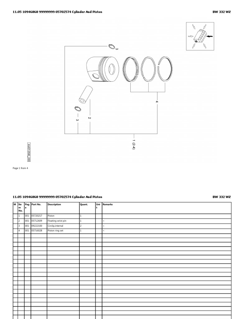 Cylinder & Piston Parts List | PDF | Finance & Money Management | Home ...