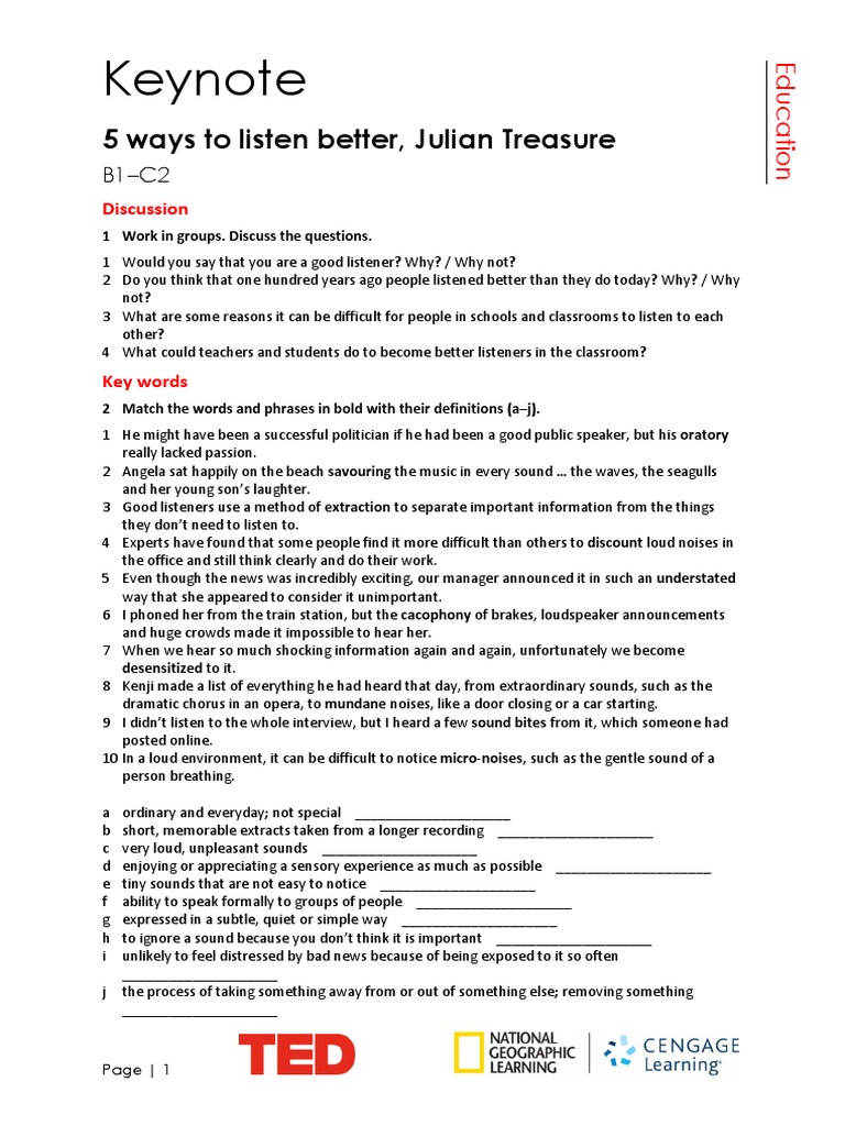 5 Ways To Listen Better - Education | PDF | Attention | Sound