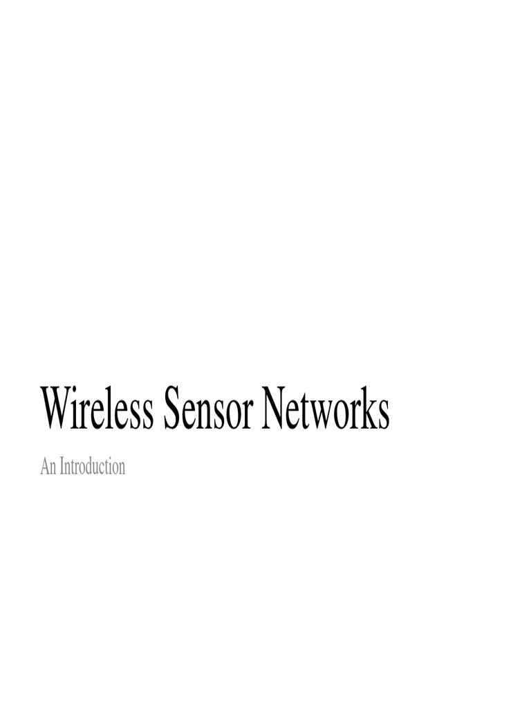 Wireless Sensor Networks: An Introduction | PDF | Wireless Sensor ...