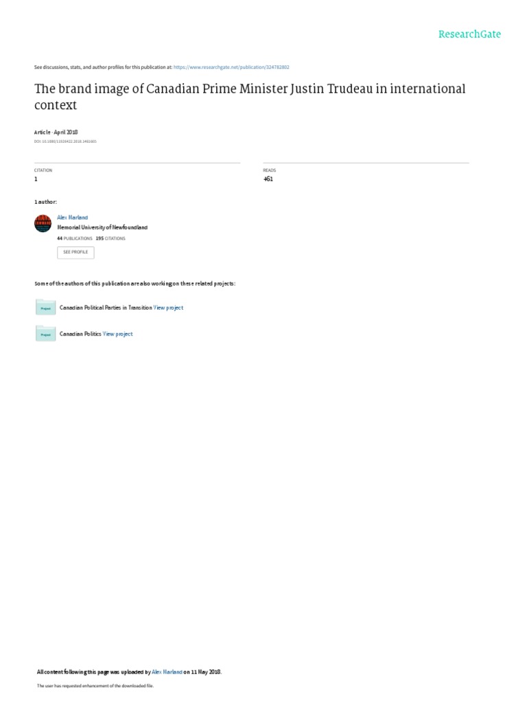 The Brand Image of Canadian Prime Minister Justin Trudeau in ...