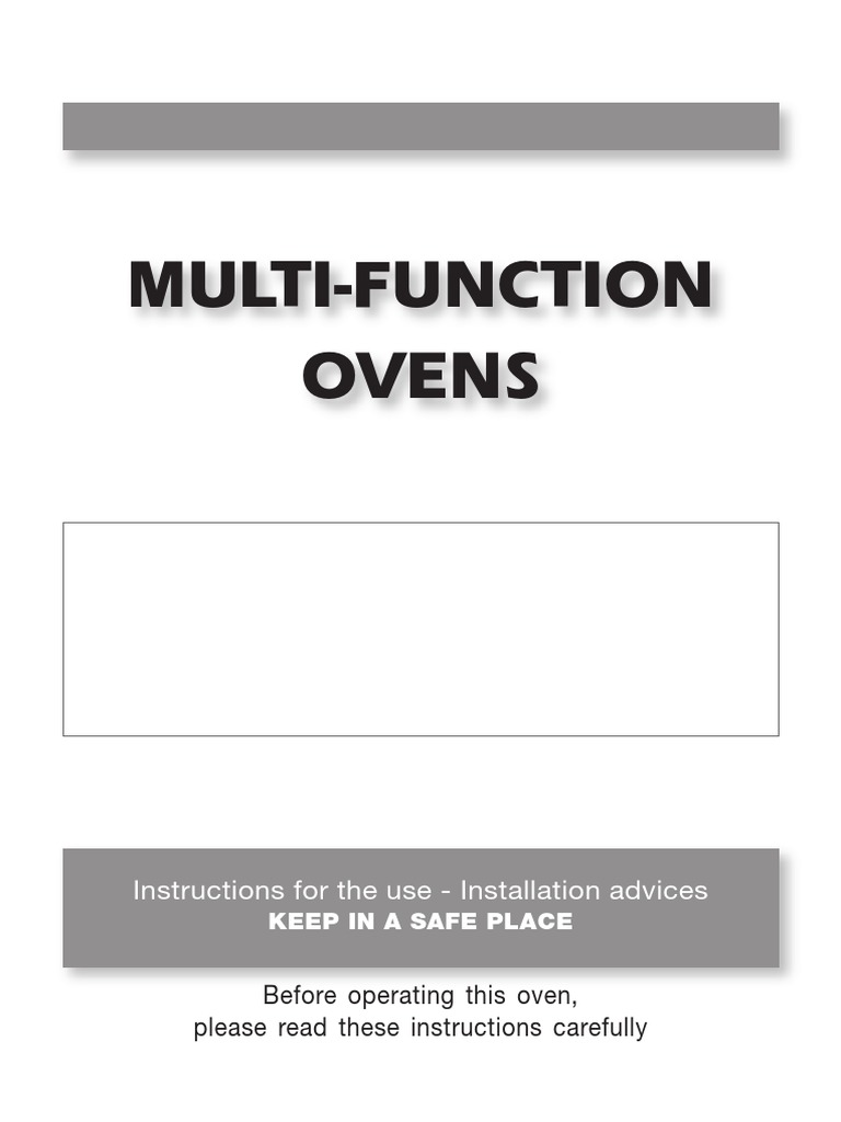 Amica Multifunction Oven Setup Guide | PDF