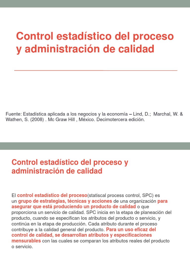 Control Estadistico de La Calidad | Six Sigma
