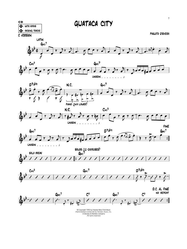 Guataca City Paquito D Rivera PDF | PDF