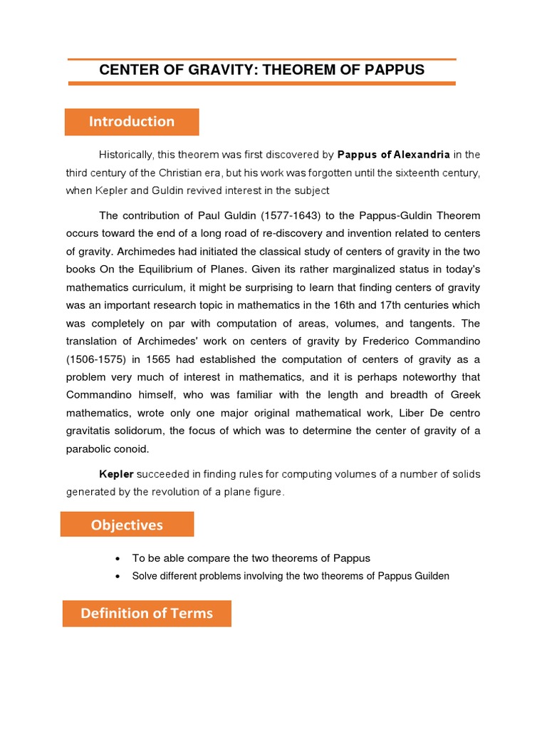Pappus-Guldin Theorem Explained | PDF | Sphere | Area