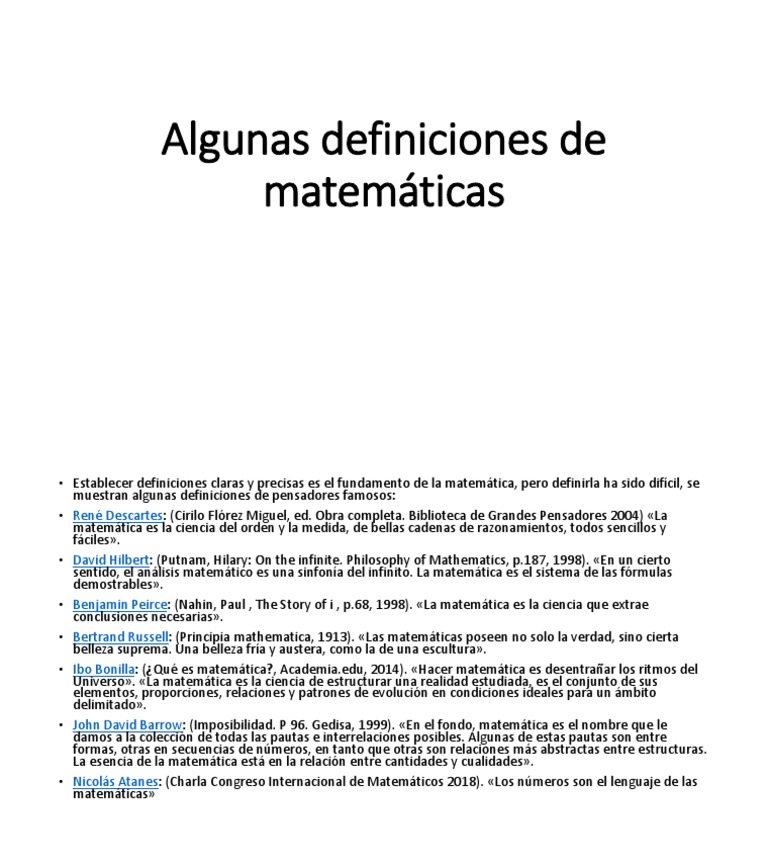 Algunas Definiciones de Matemáticas | PDF