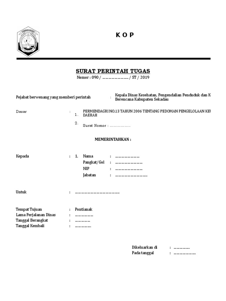 Format SPT, SPPD, LPD, LMBR BLKG, Kwitansi | PDF