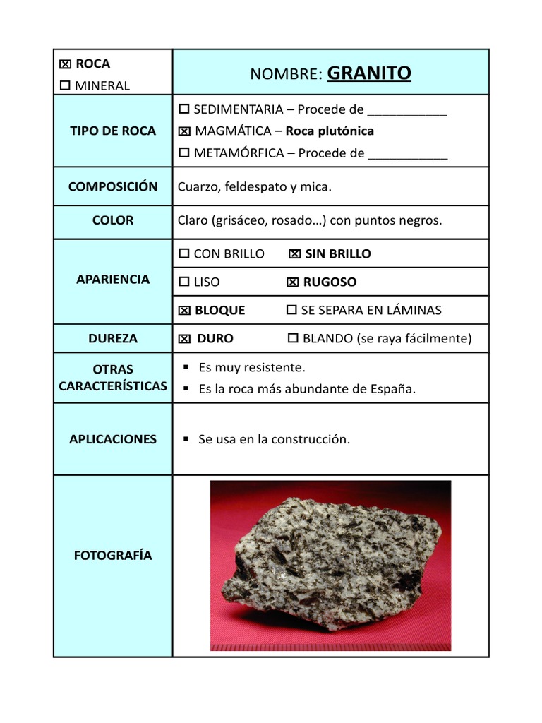 Hoja De Trabajo Sobre Tipos De Rocas Y Minerales Colección De Rocas Y