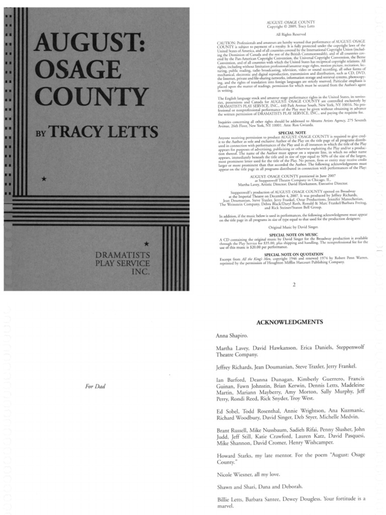 August Osage County | PDF