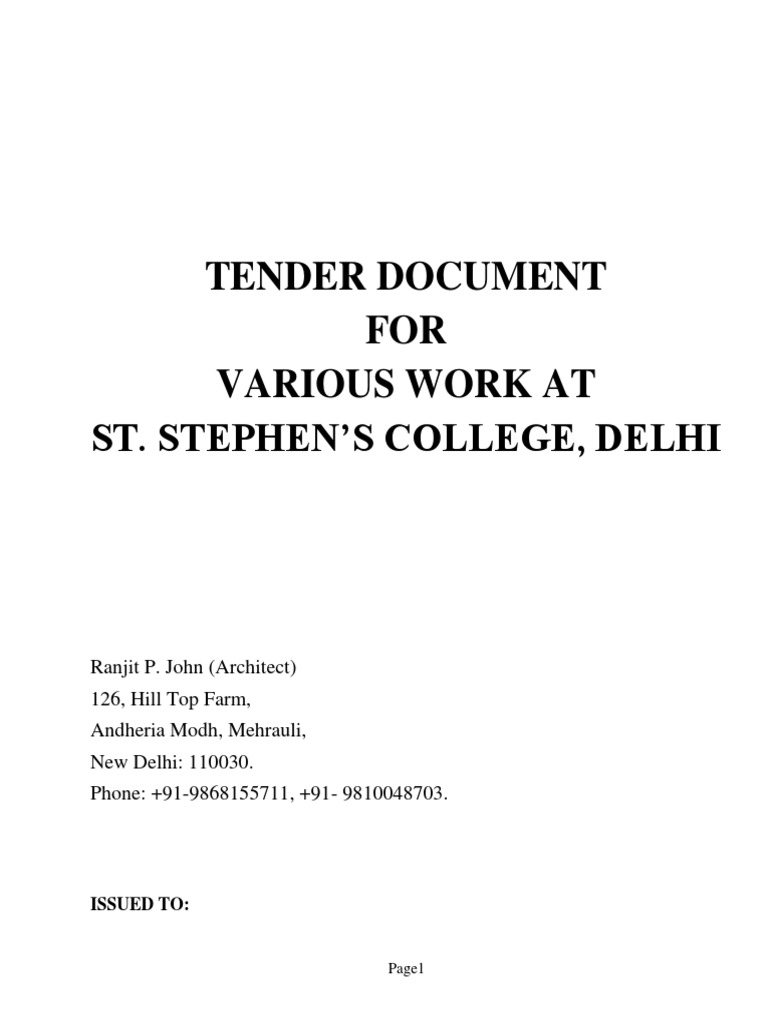 Tender Document | PDF | Addendum | Specification (Technical Standard)