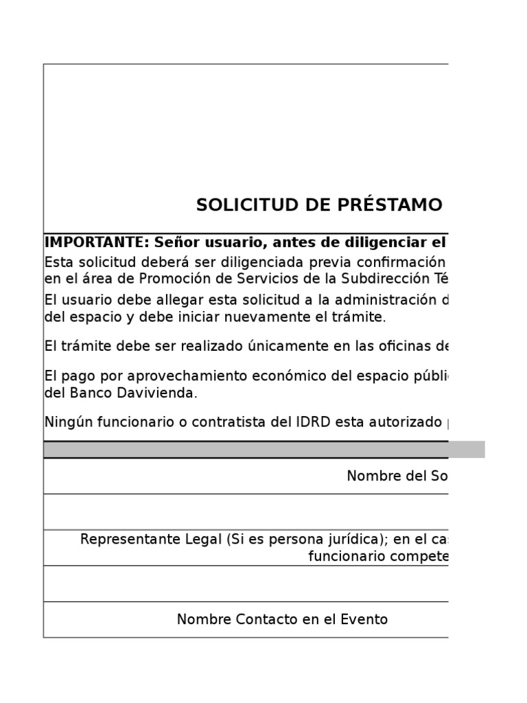 Formato de Solicitud Del Espacio Público | PDF | Conceptos legales | Gobierno