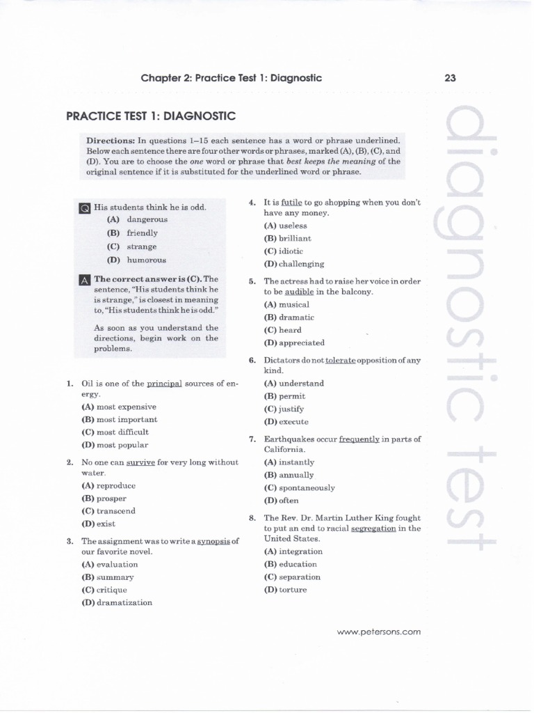 Vocabulary Exercises For TOEFL | PDF