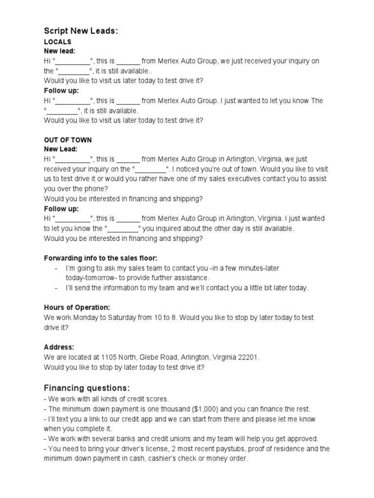 Scripts For Outbound Calls | PDF | Business