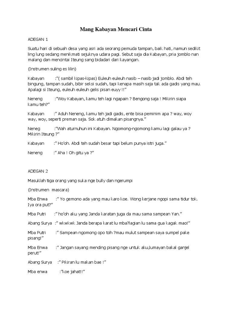 Cinta Kabayan dan Iteung | PDF