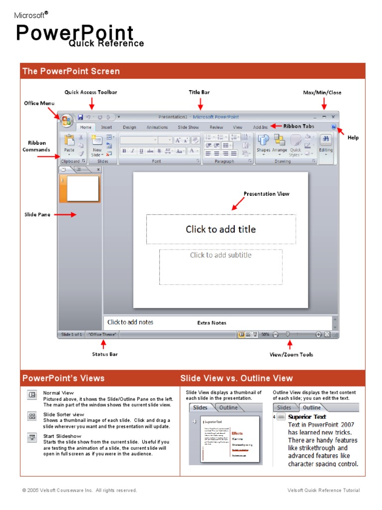 Powerpoint: Quick Reference Tutorial | PDF | Hyperlink | Computer File