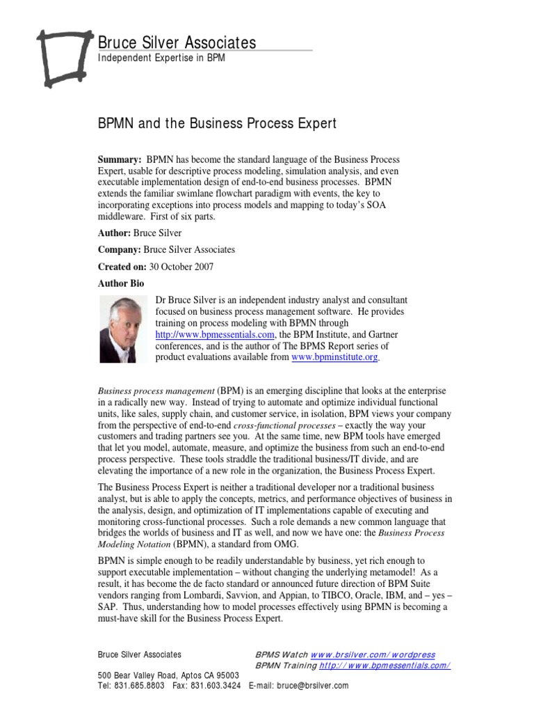 Bruce Silver Associates: BPMN and The Business Process Expert ...