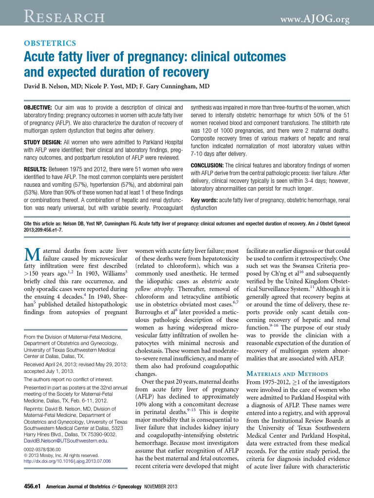 Nelson2013 Ajog PDF | PDF | Creatinine | Childbirth