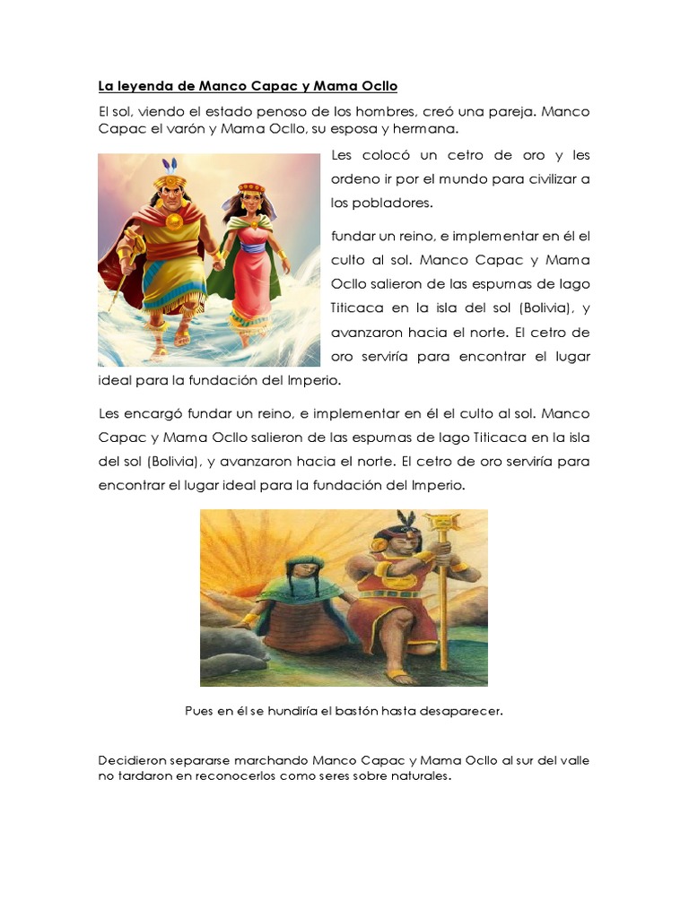 Leyendas Incas | PDF | Imperio Inca | Perú