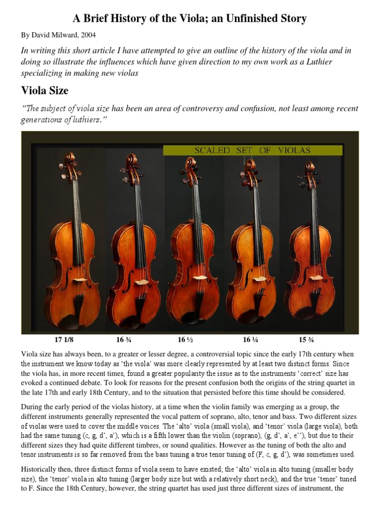 Viola History and Specifications | PDF | Viola | Violin