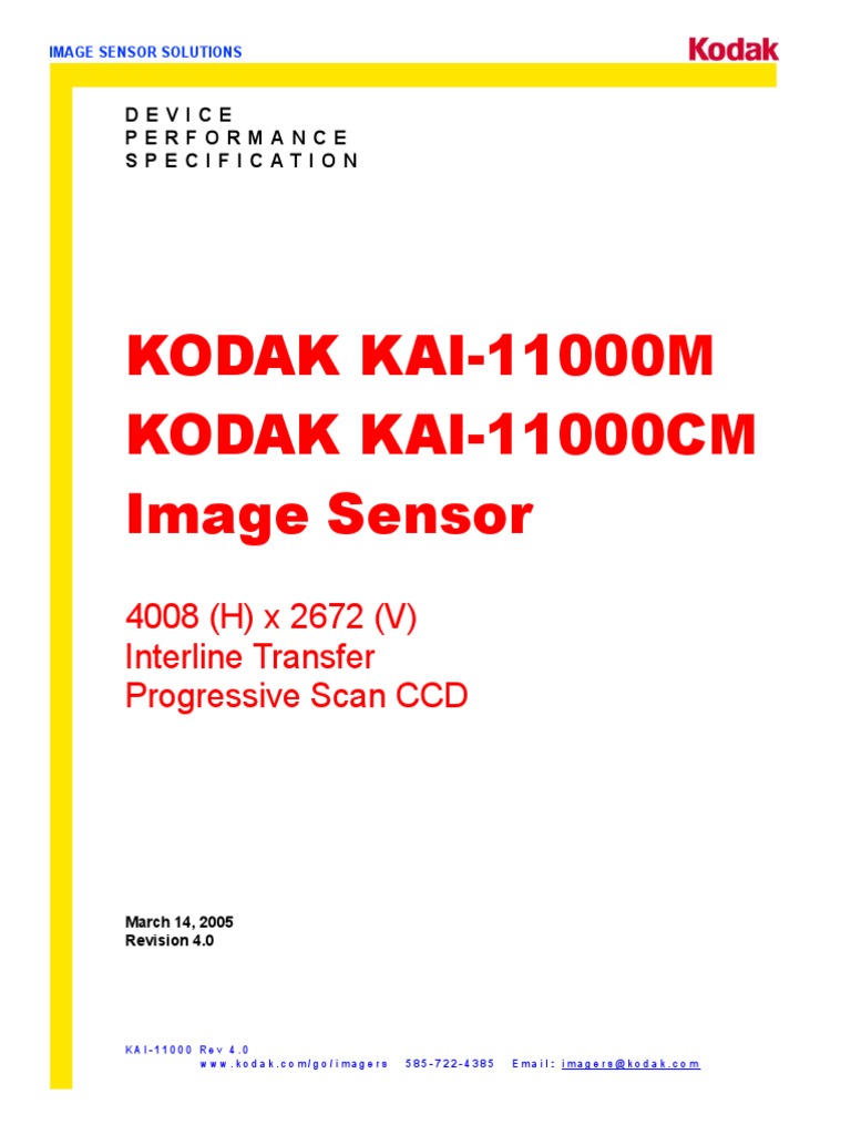 KAI 11000 LongSpec | PDF | Charge Coupled Device | Video