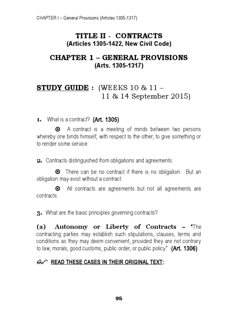 Title Ii - Contracts Chapter 1 - General Provisions | PDF | Virtue | Legal Concepts