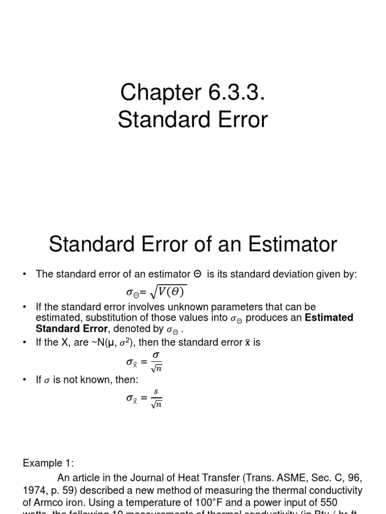 6 3 3-1-1 | PDF | Standard Error | Errors And Residuals