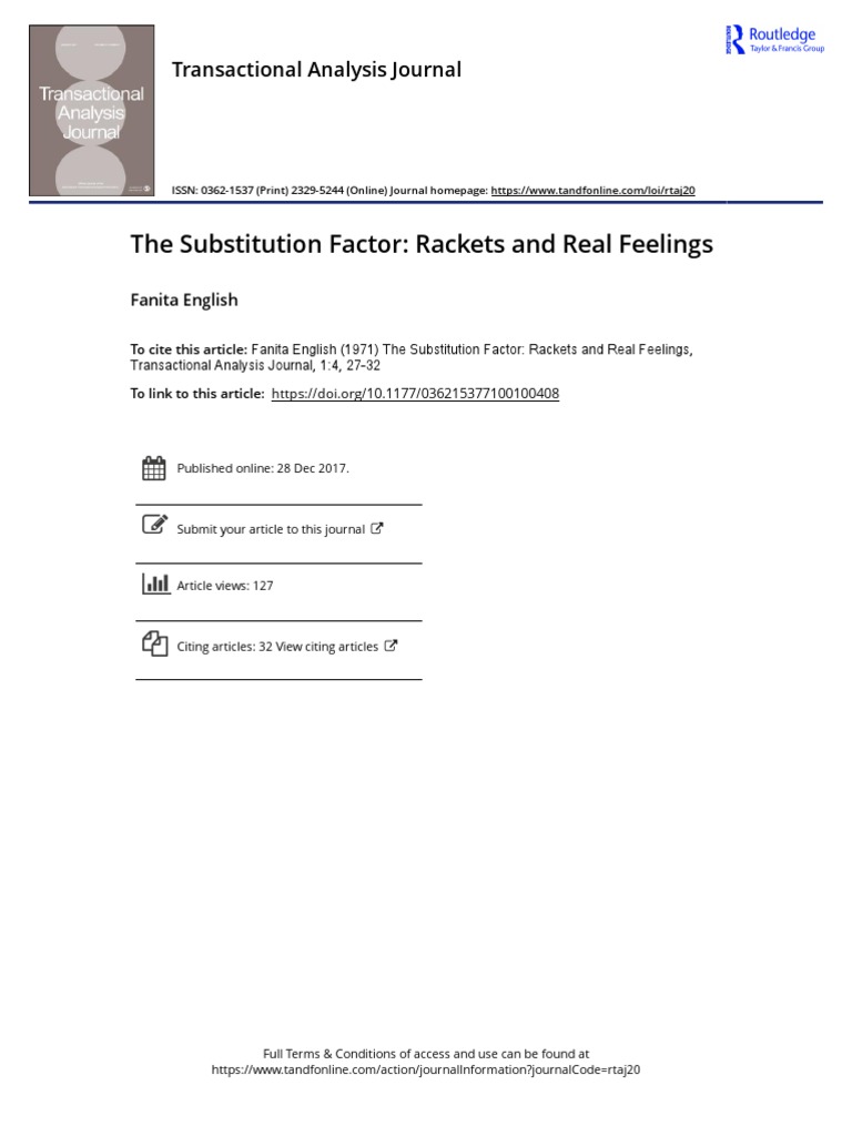 The Substitution Factor Rackets and Real Feelings | PDF | Feeling ...