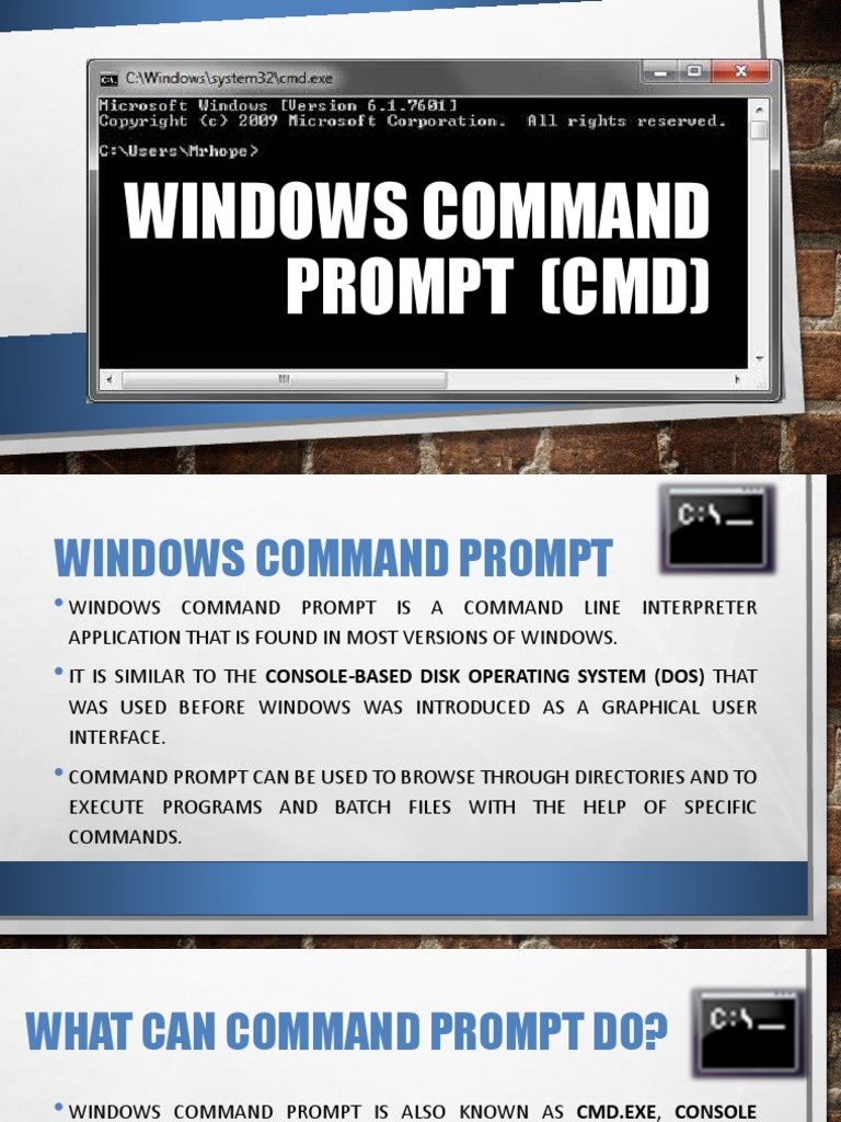 Windows Command Prompt Guide Pdf Command Line Interface Filename