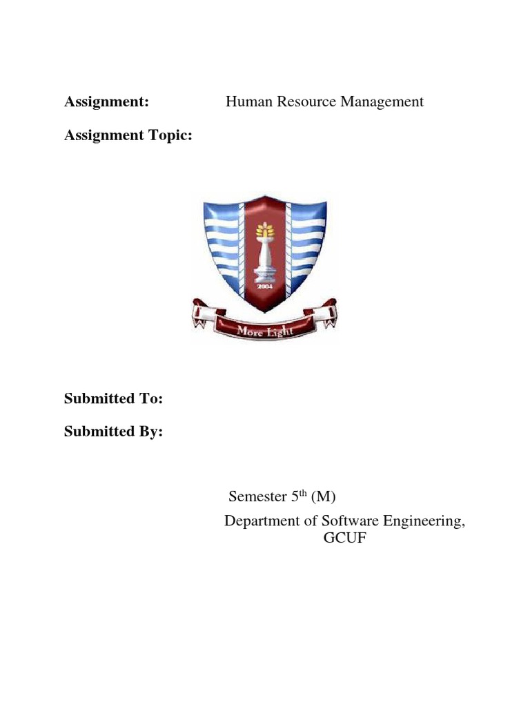 Assignment: Human Resource Management Assignment Topic | PDF | Human Resource Management ...