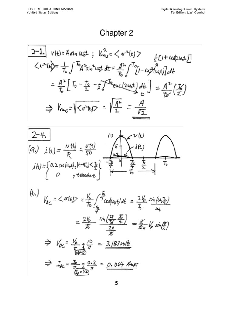 Student Solutions Manual (United States Edition) Digital & Analog Comm ...