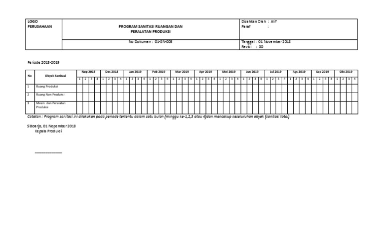 Form Program Sanitasi | PDF