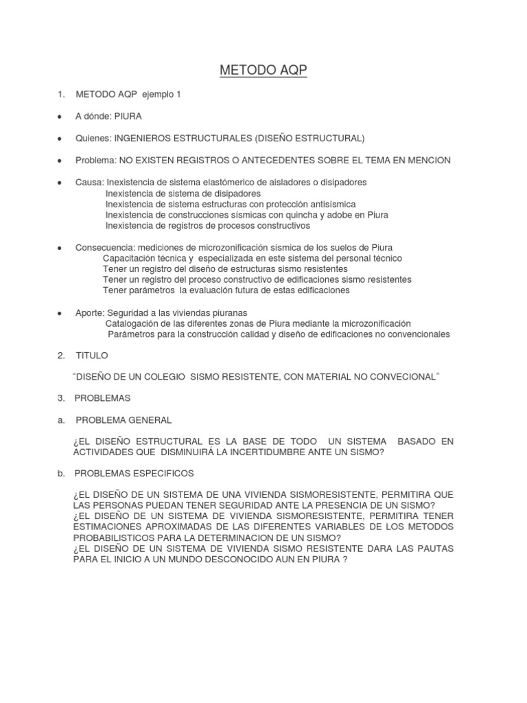 METODO AQP Quncha y Adobe | PDF