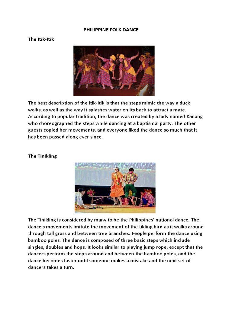 Philippine Folk Dance The Itik-Itik | PDF | Dances | Entertainment